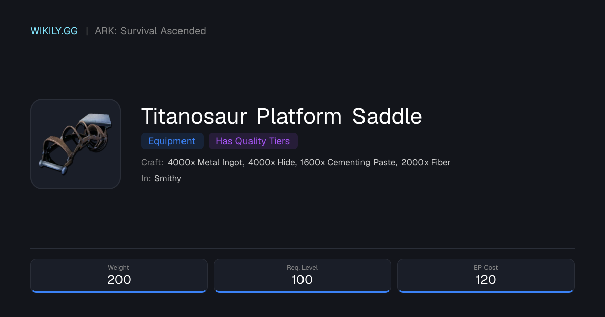 Titanosaur Platform Saddle - ARK: Survival Ascended
